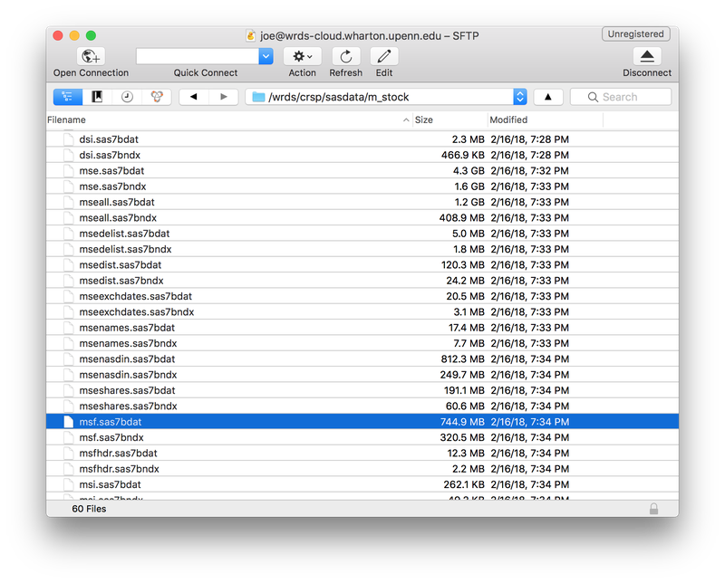 Access WRDS Remotely via SFTP (Secure FTP)
